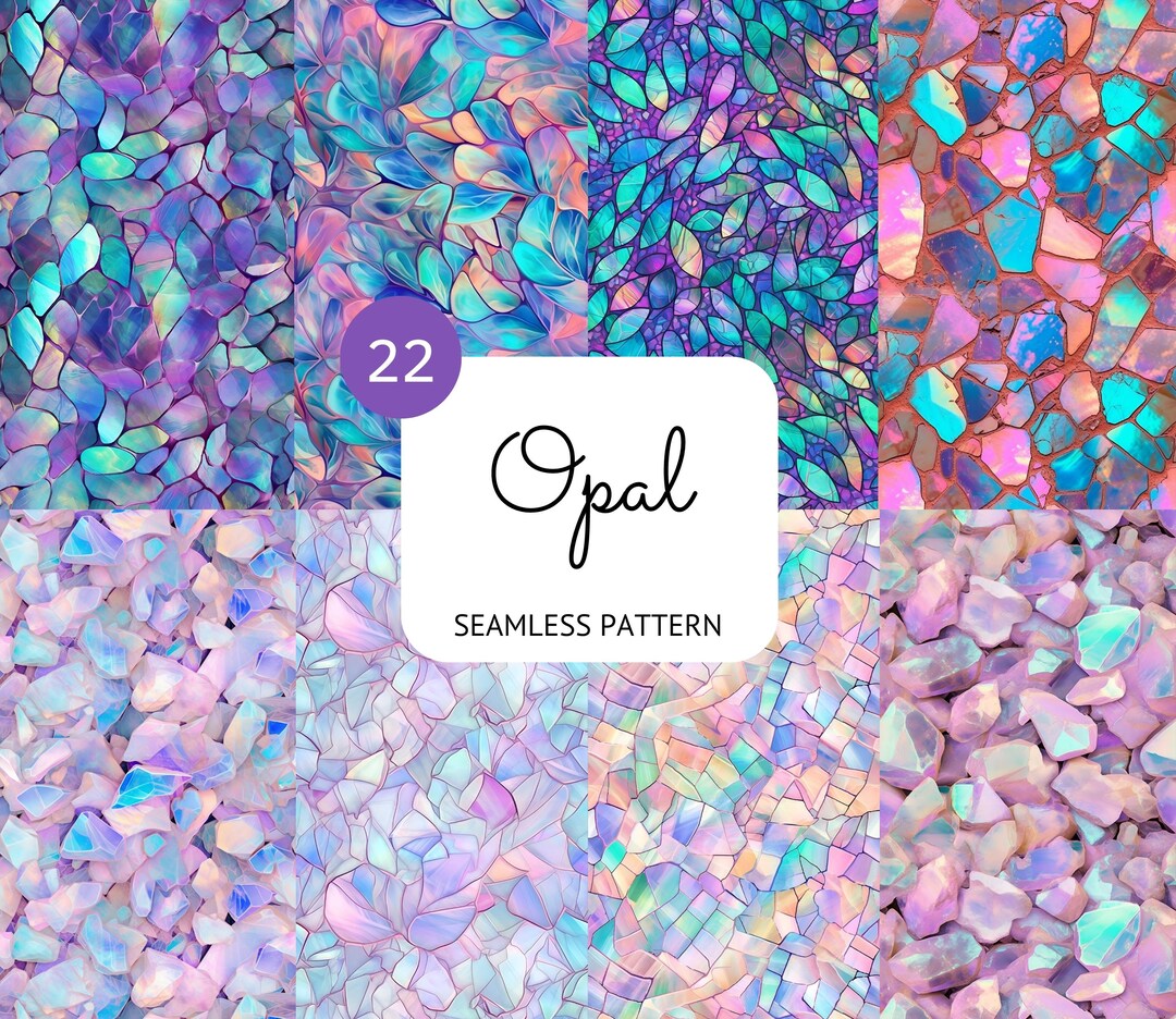 Opal Seamless Pattern Terrazzo Pattern Mosaic Digital Paper Iridescent ...