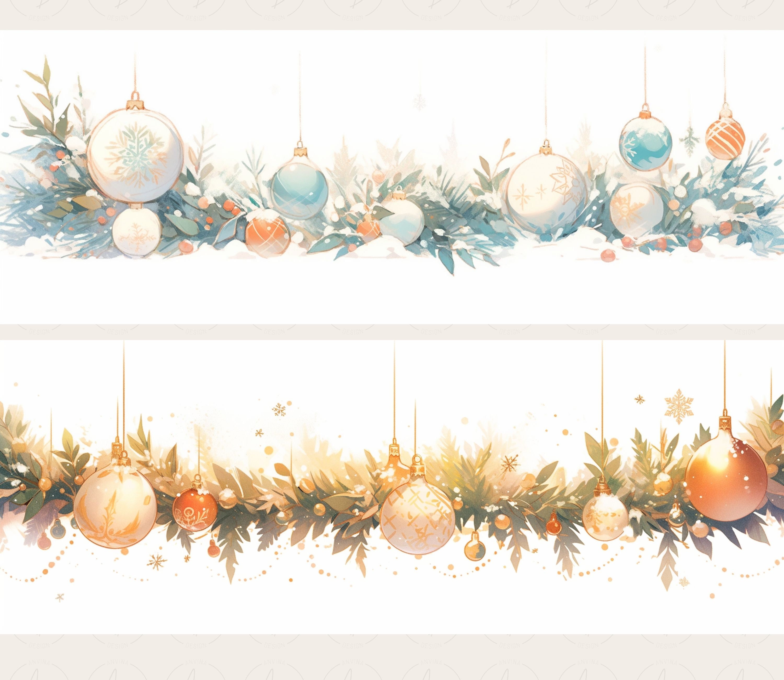 16 Christmas Borders Clipart Deer Digital Paper Card Making Xmas ...