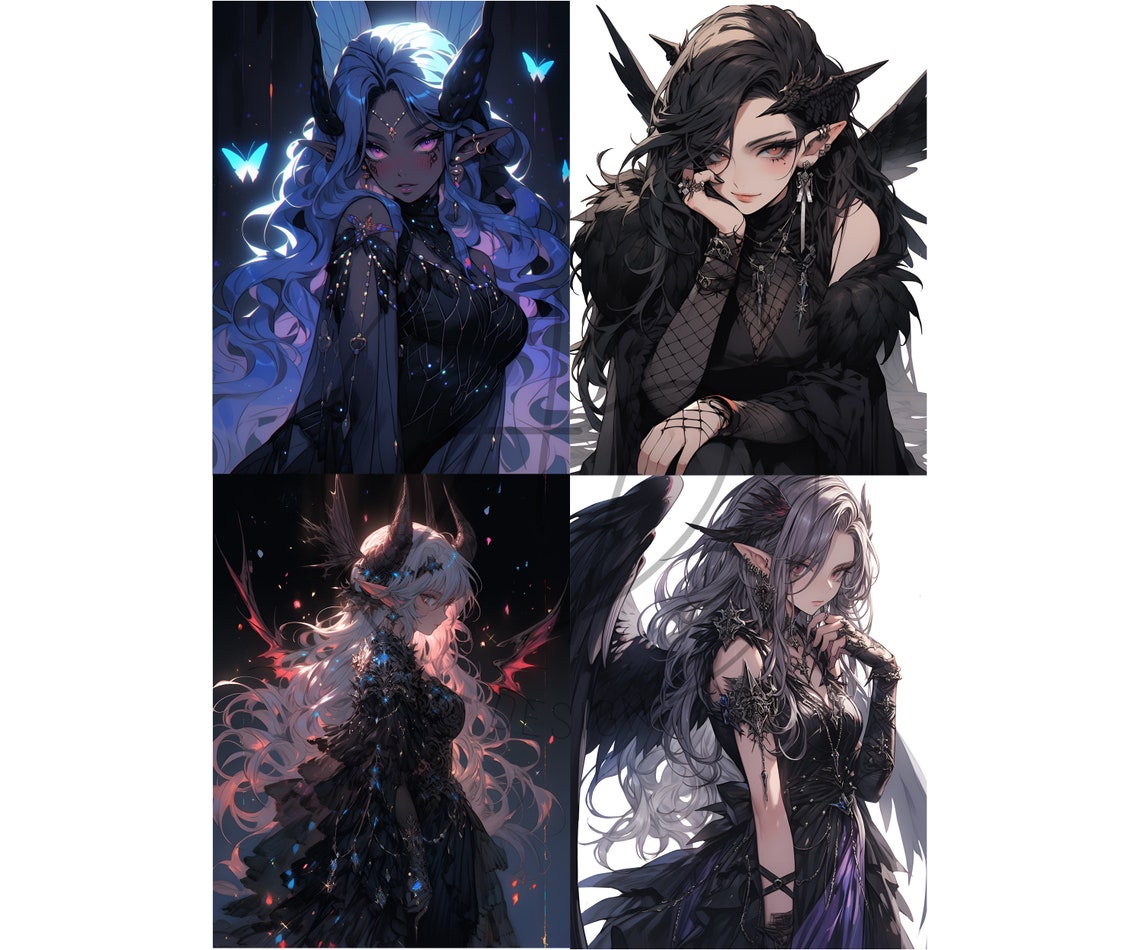 Dark Fairy Printable Graphics Anime Fairies Clipart Fae Art Print Fairy ...