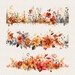 Watercolor Fall Flower Border Clipart: Autumn Wildflower Graphics (PNG ...