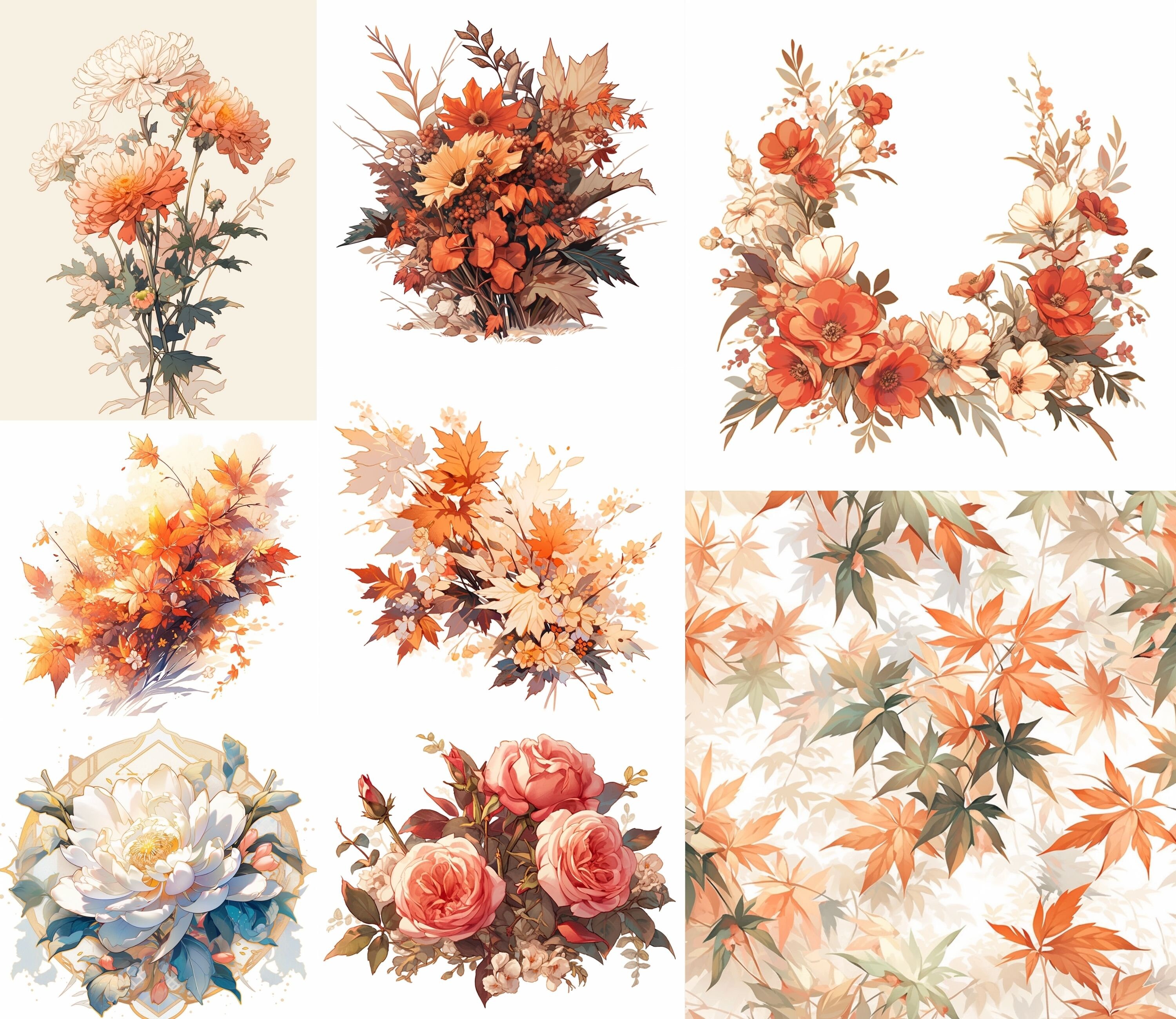 Floral Mix Clipart Watercolor Flower Border Wreath Clip Art - Etsy