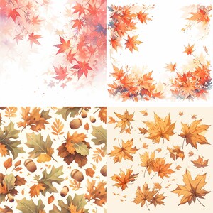 Autumn Clipart Fall Pumpkin Clip Art Thanksgiving Florals Watercolor ...