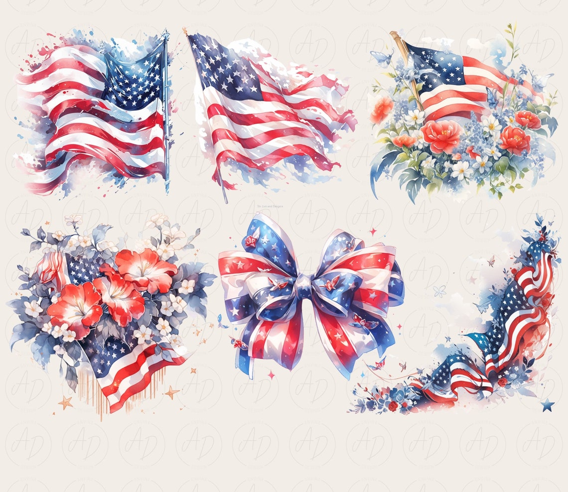 4th of July Clipart USA Independence Day Clip Art American - Etsy UK