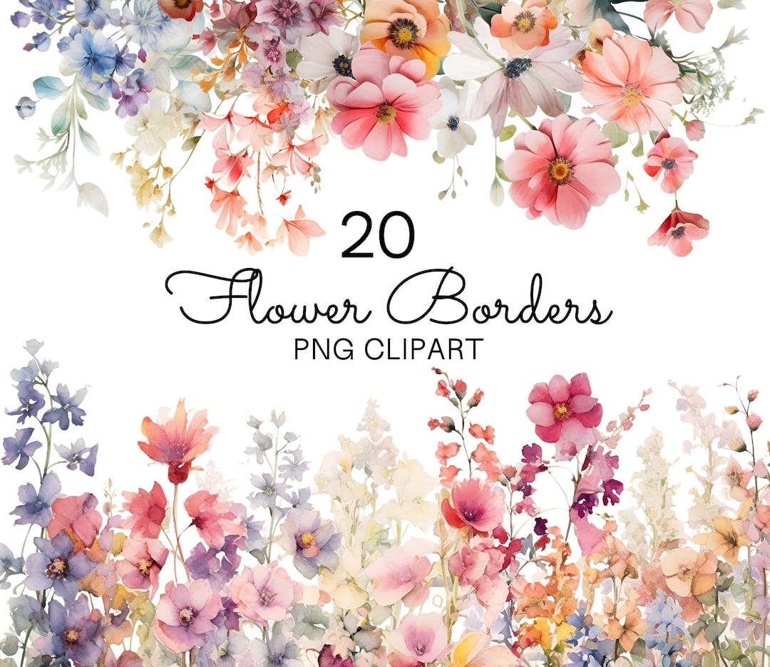 Flower Border Clipart Watercolor Floral Borders Clip Art Flowerfield ...