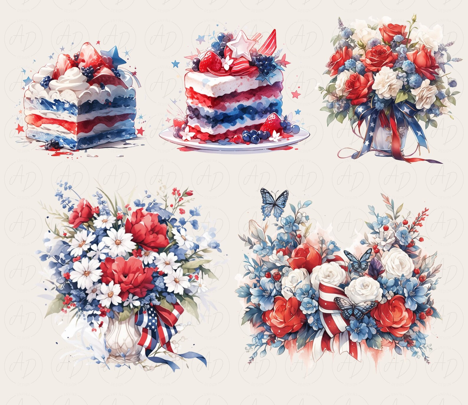 4th of July Clipart USA Independence Day Clip Art American - Etsy UK