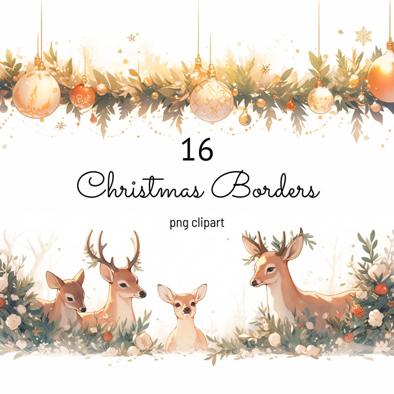 Reindeer Border - Etsy