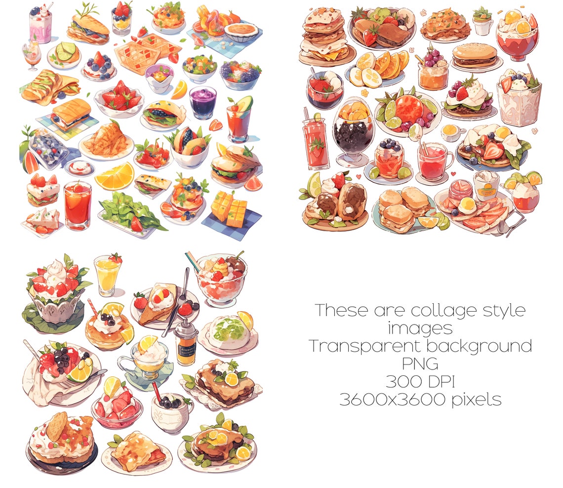 Summer Food and Drink Clipart Anime Food Cocktail Dessert Fruit ...