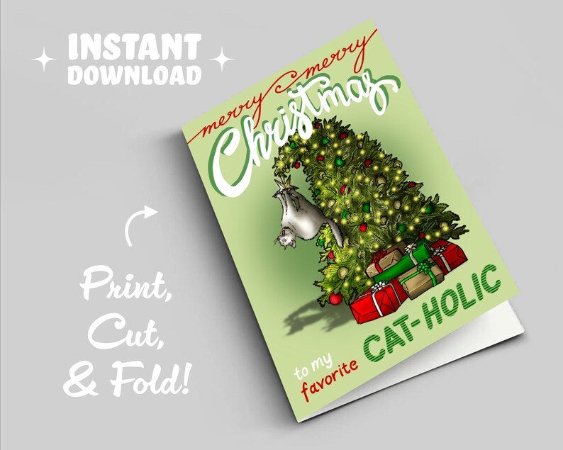 Instant Download Christmas Card PDF X-mas Card Print at Home Funny ...