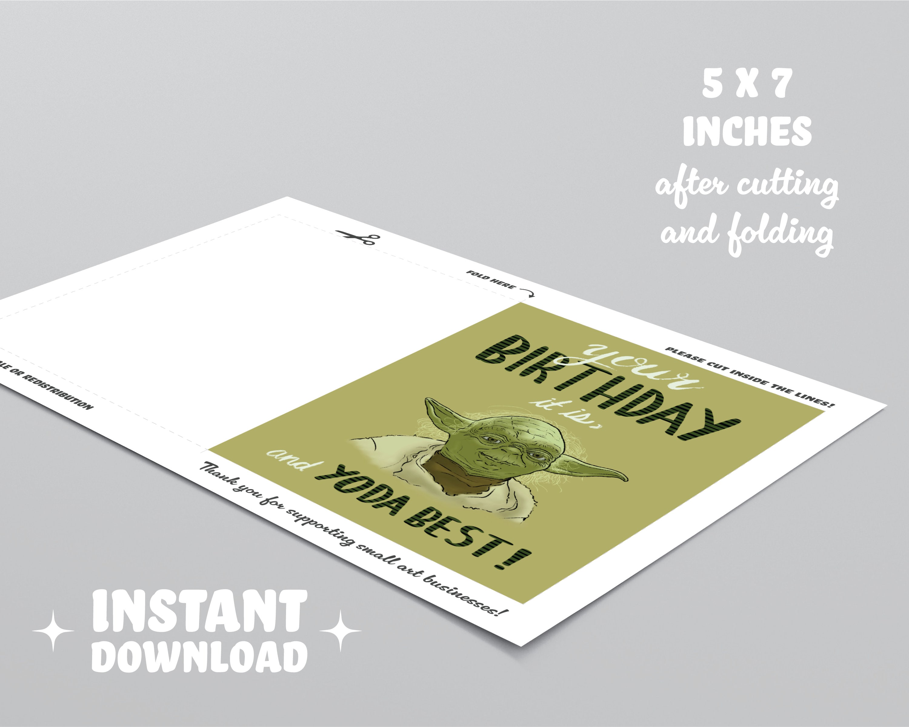 Instant Download Birthday Card PDF Card Print at Home - Etsy