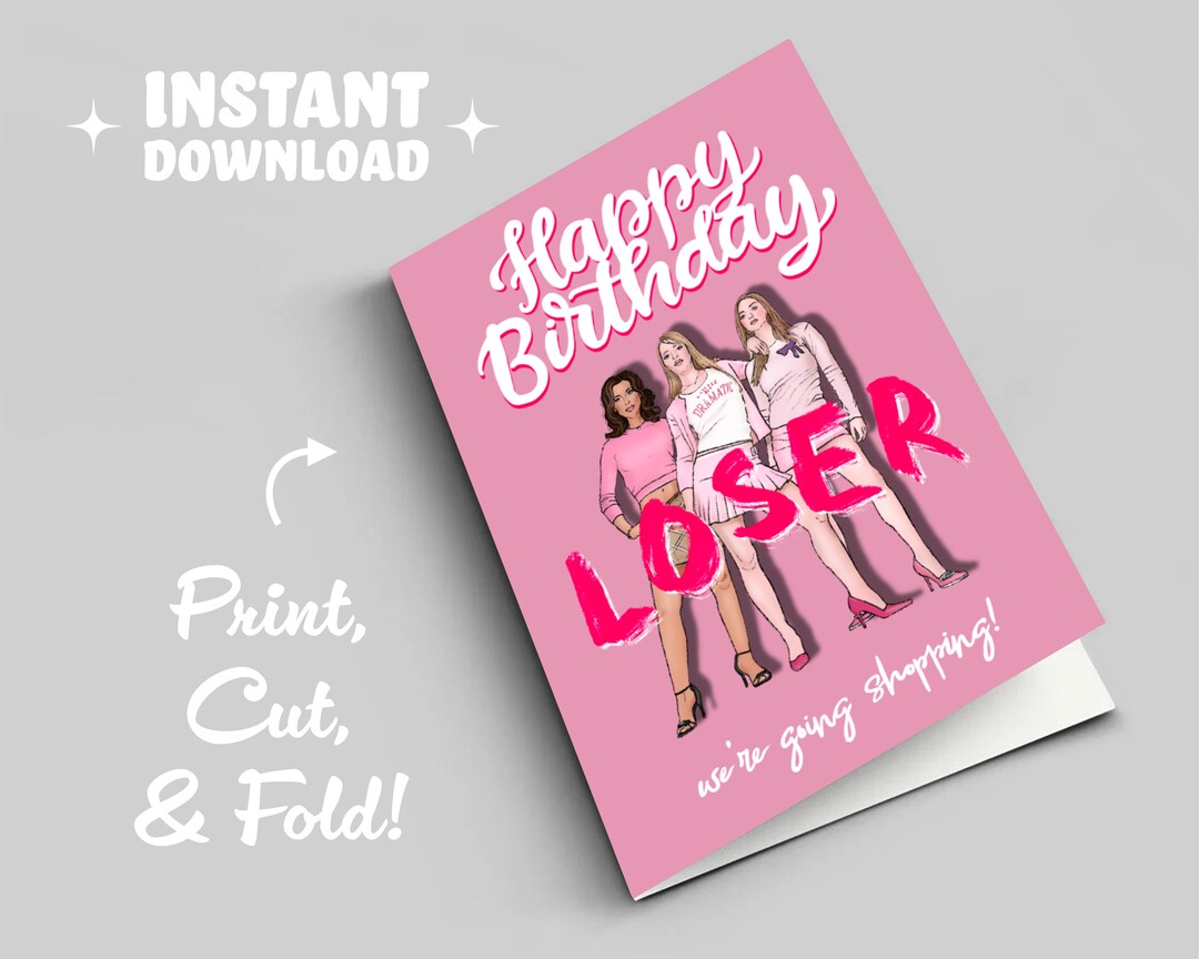 Instant Download Birthday Card | PDF Card | Print at Home | Funny Happy ...