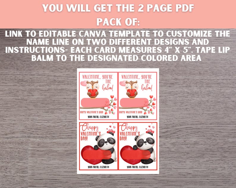 Printable Valentine's Day Lip Balm Gift Tags, Kids Chapstick Valentine ...