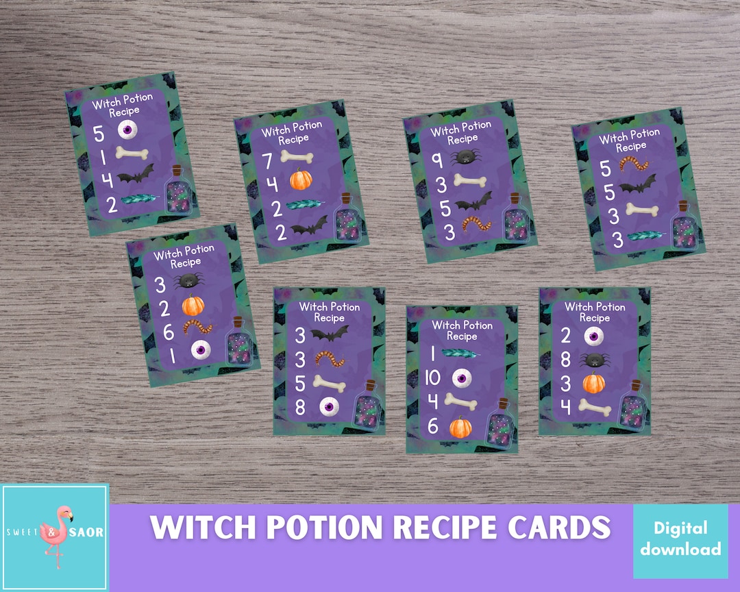 Witch Potion Recipe Cards: Halloween Sensory Bin Printable (PDF ...