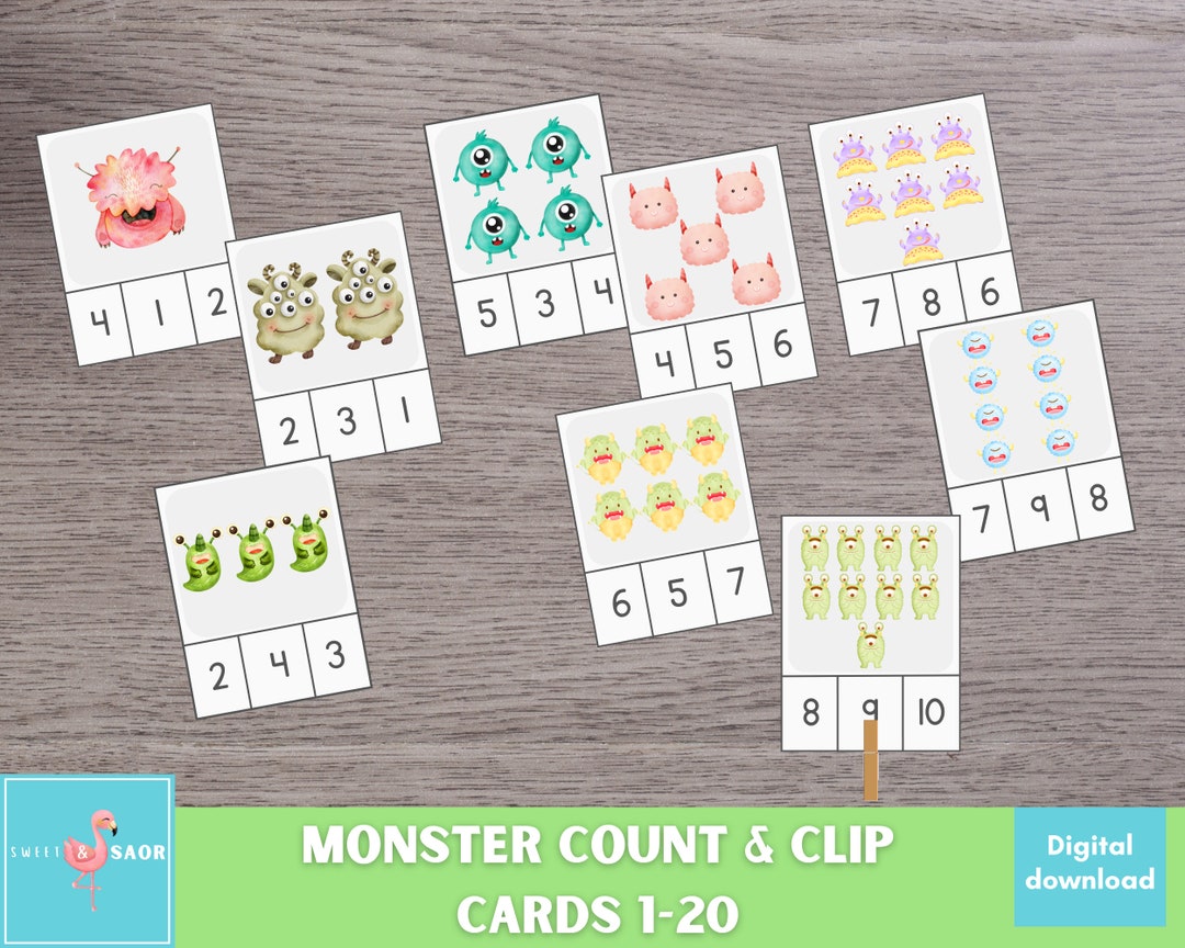 Halloween Count and Clip Cards, Preschool Printable, Halloween Math ...