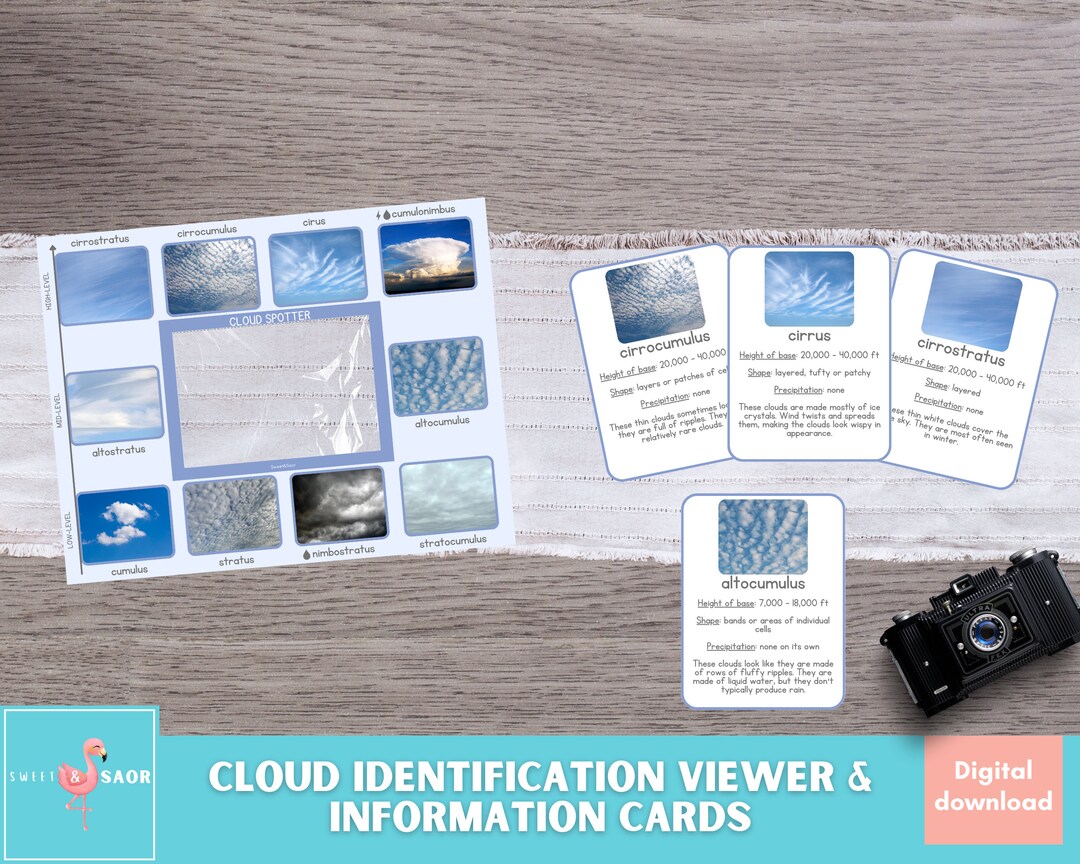 Cloud Viewer, Clouds Identification Flashcards, Cloud Hunt Printable ...