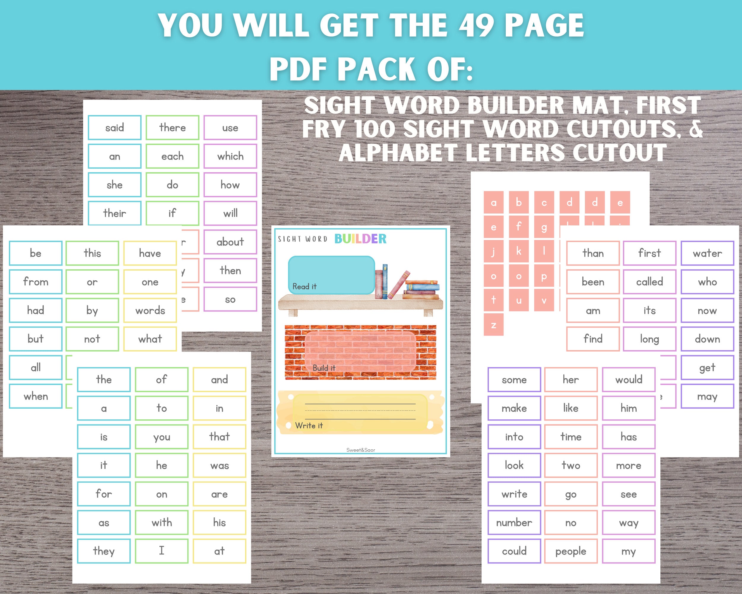 Sight Word Printable Sight Word Builder Sight Word Bingo - Etsy