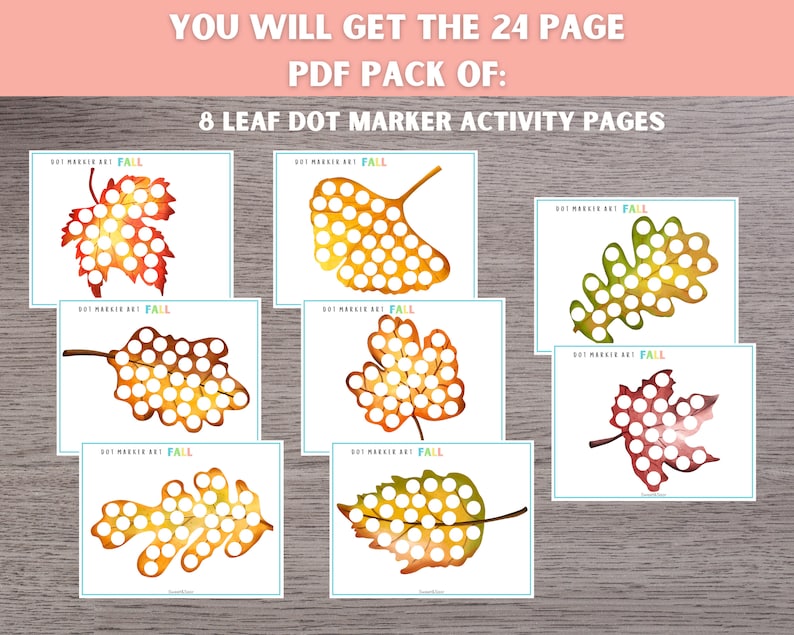 Fall Dot Marker Printable, Preschool Dot Marker Activity, Autumn Dab ...