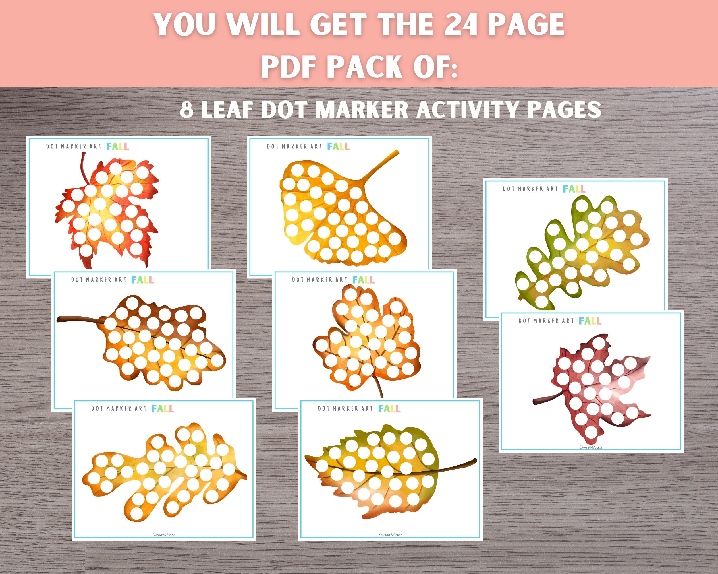 Fall Dot Marker Printable, Preschool Dot Marker Activity, Autumn Dab ...