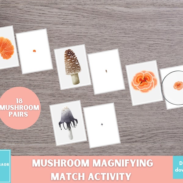 Mushroom Activity Montessori - Etsy