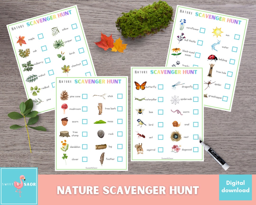 Nature Scavenger Hunt for Kids, Preschool Printable, Preschool Activity ...