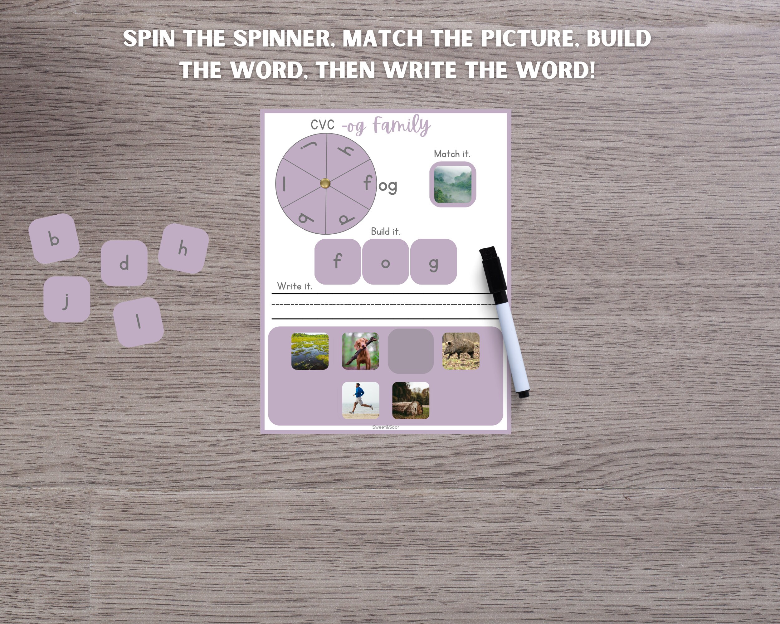 CVC Word Family -og Printable, Homeschool and Kindergarten Phonics ...