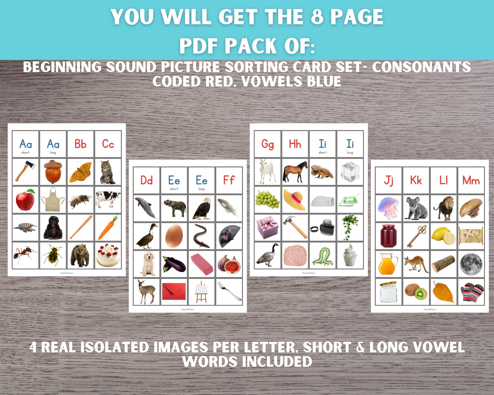 Beginning Sounds Sorting Cards, Preschool Letter Sounds Picture ...