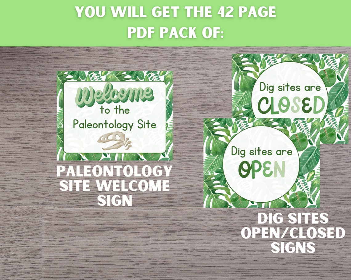 Dinosaur Dig Dramatic Play Set: Printable Paleontology Pretend Play ...