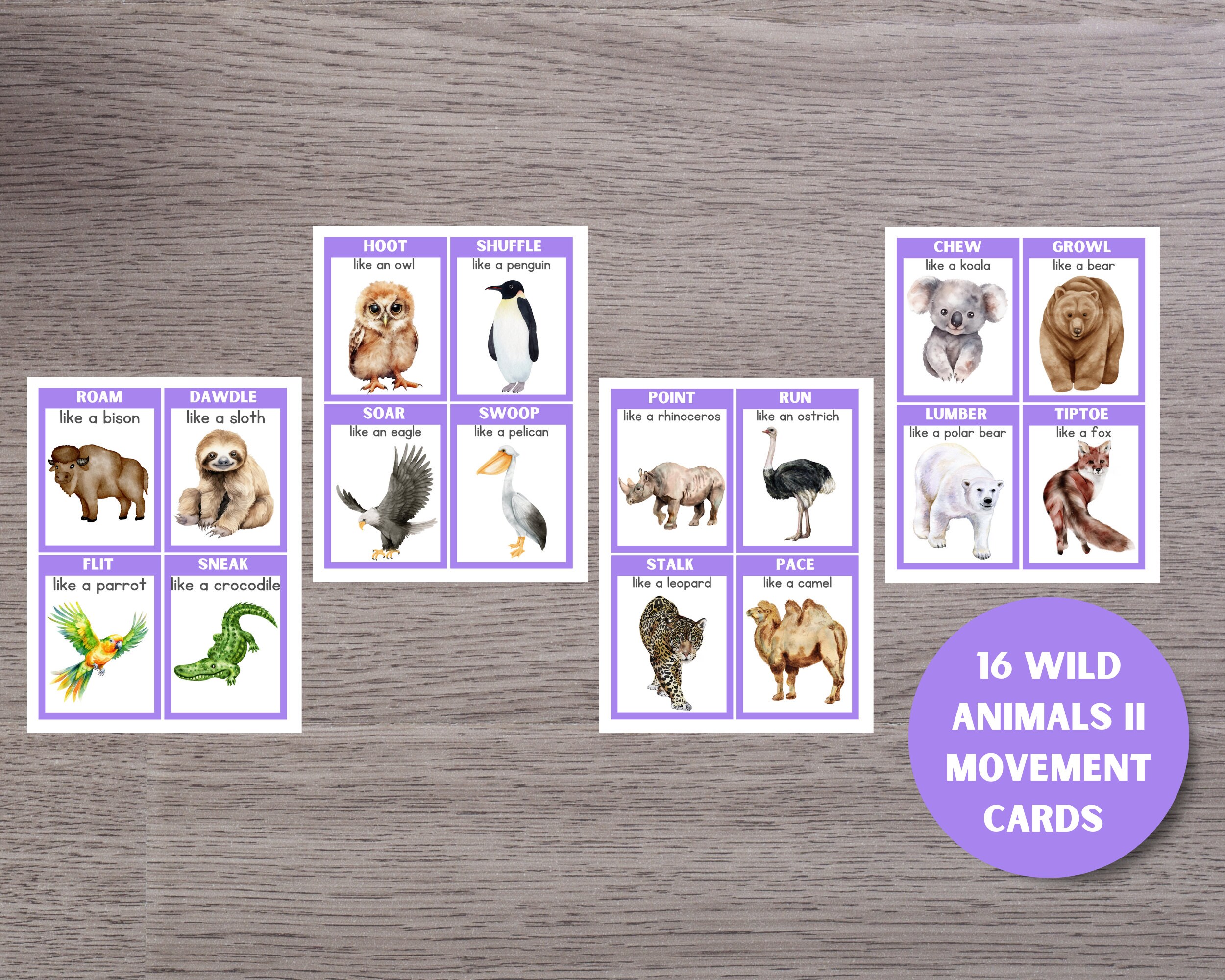 Kids Movement Cards Printable Movement Card Bundle Calming - Etsy