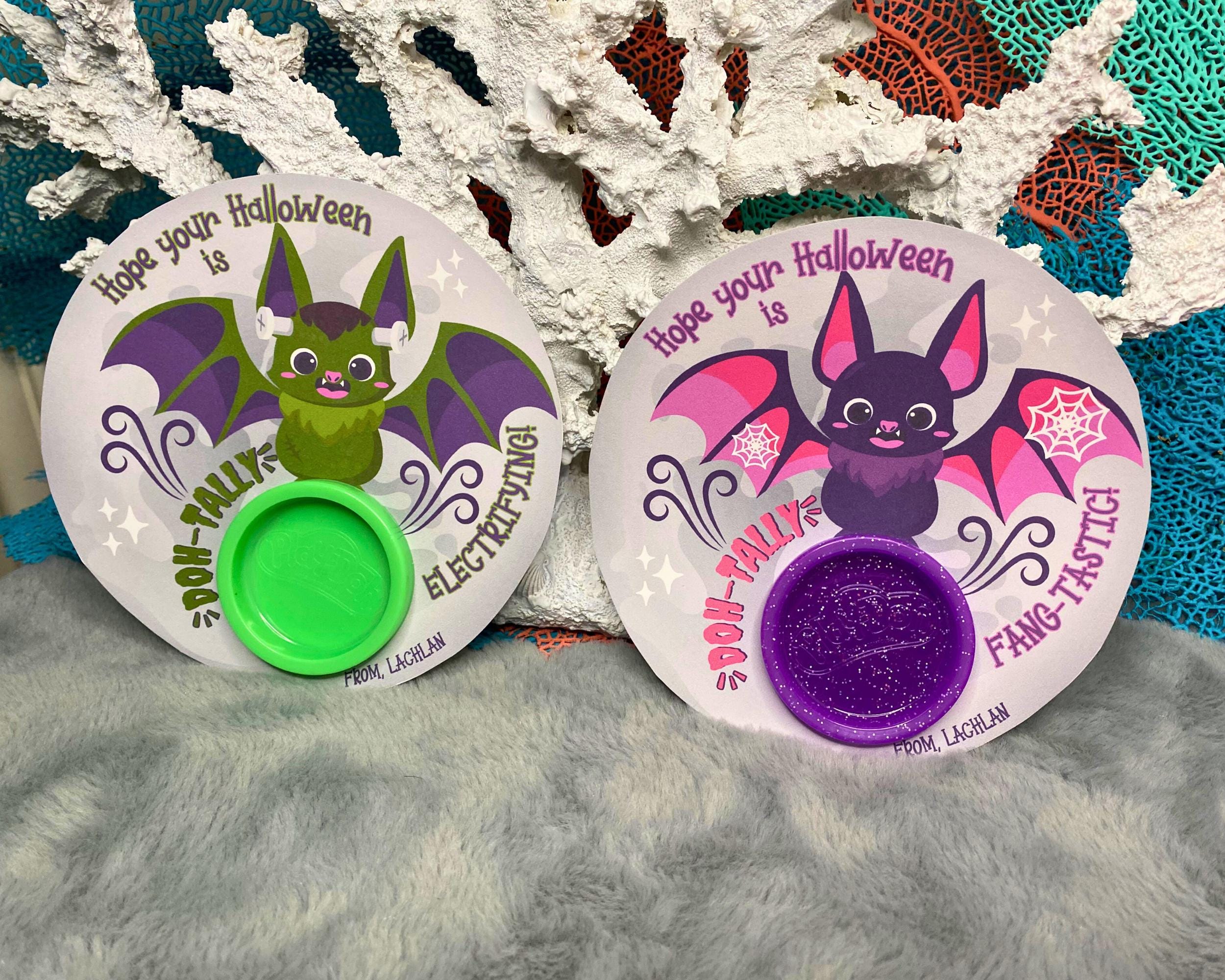 Printable Halloween Play Dough Holder: Bat Design, Classroom Gift (PDF ...