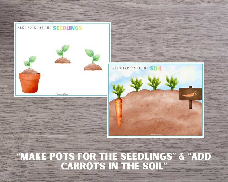 Garden Play Dough Mats, Fruits and Vegetables Playdough Mats, Printable ...