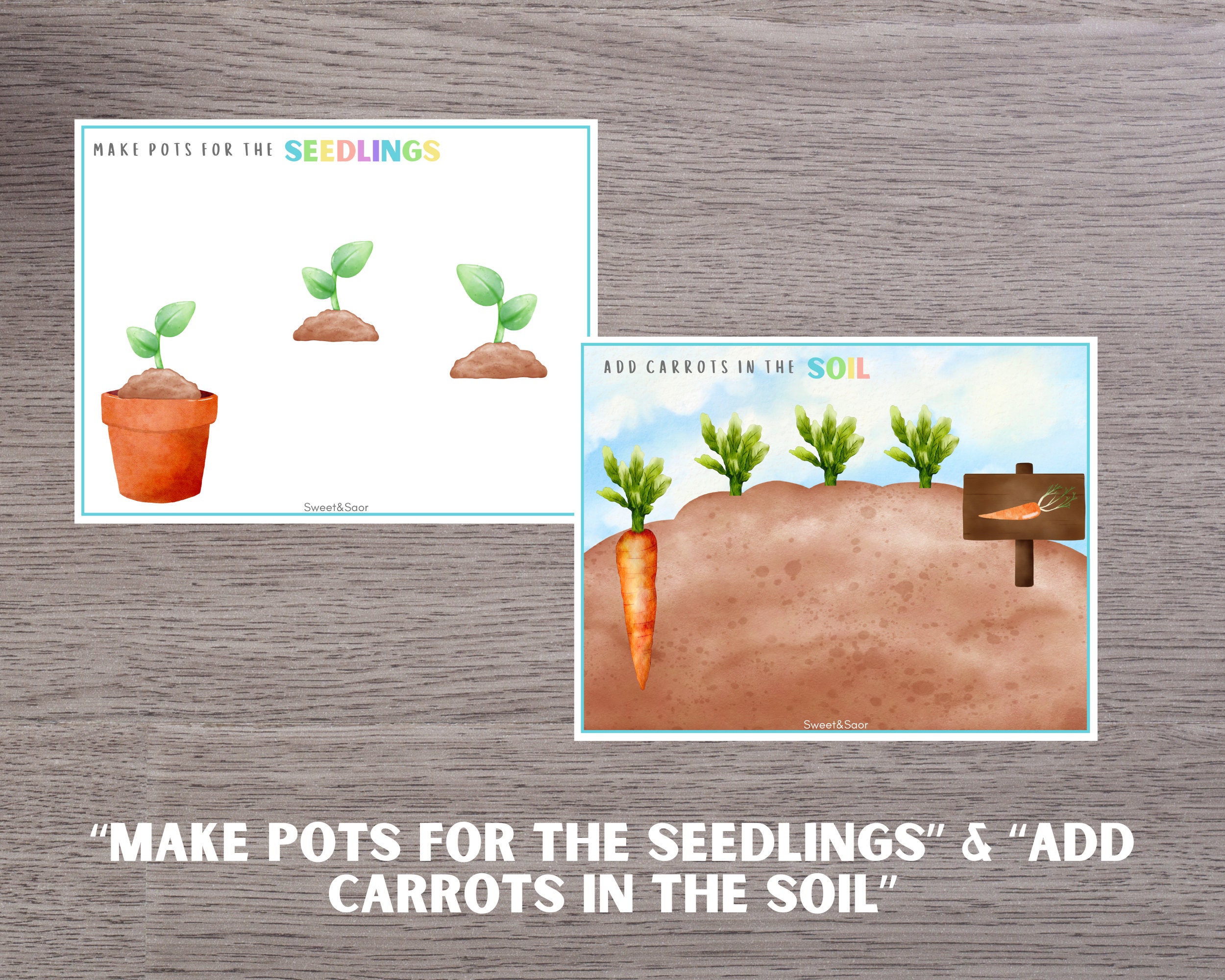 Garden Play Dough Mats, Fruits and Vegetables Playdough Mats, Printable ...