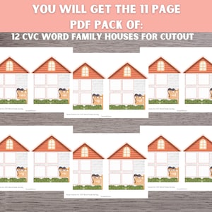 CVC Word Family Houses: Phonics & Rhyming Activity (PDF) - Etsy