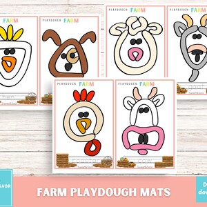 Farm Animal Play Doh Mats, Playdough Mats, Printable Play Doh Toddler ...