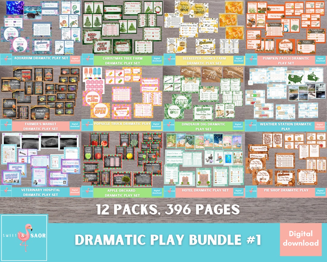 Dramatic Play Printable Bundle: 12 Pretend Play Sets (digital Download ...