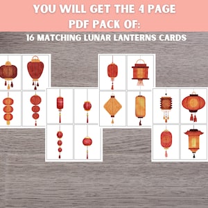 Lunar New Year Lantern Matching Puzzles, Preschool Printable ...