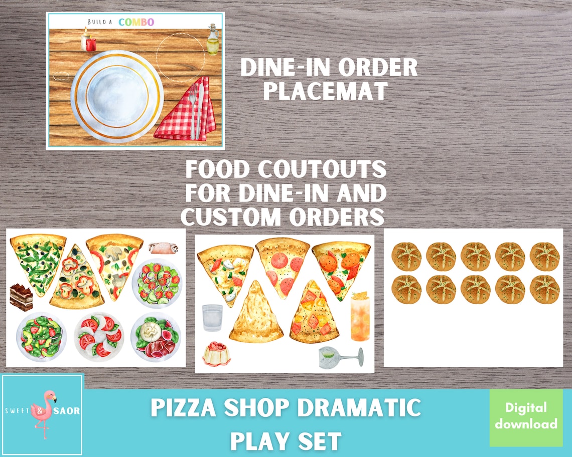 Pretend Play Pizza Parlor Printable, Pizza Parlor Dramatic Play ...