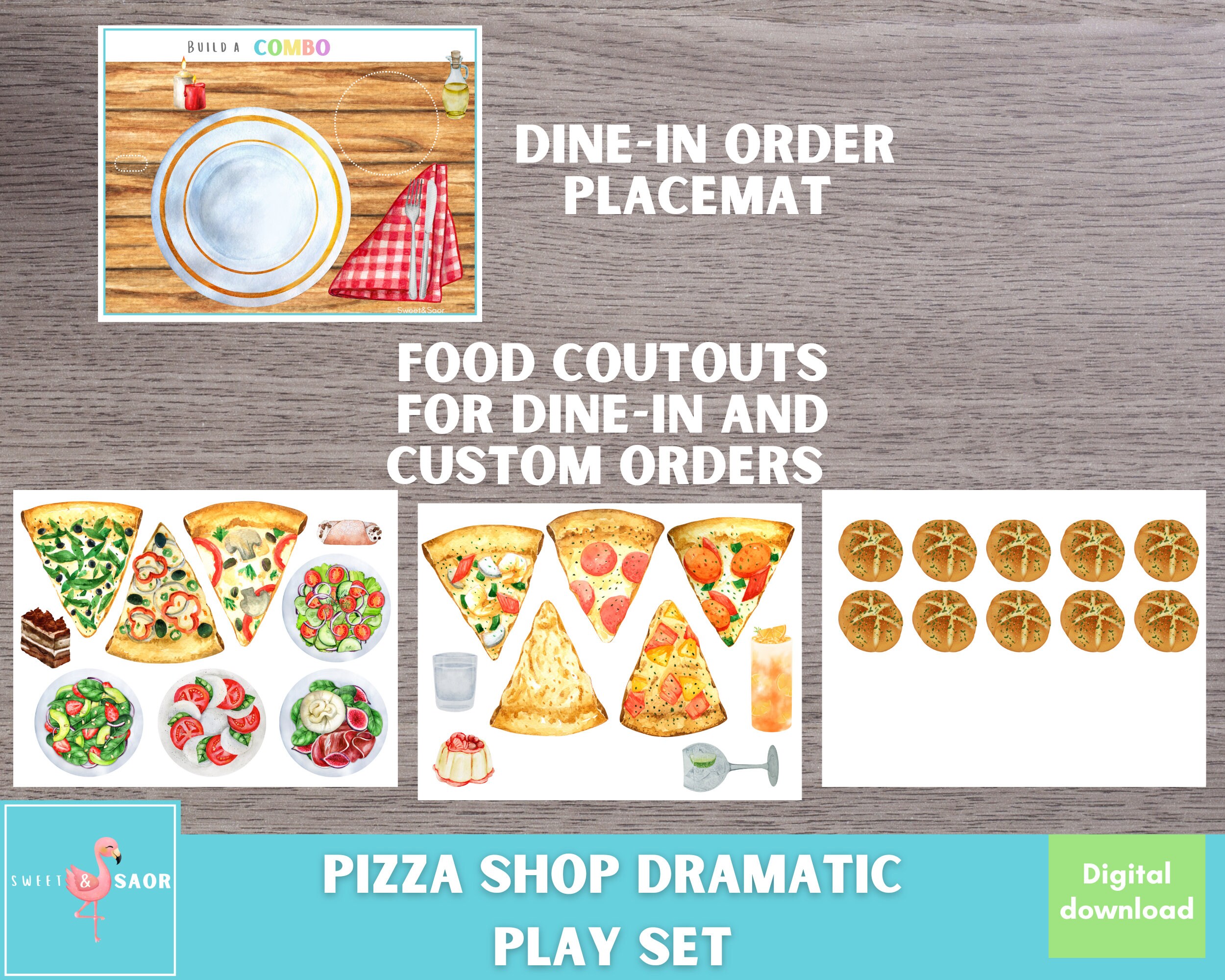 Pretend Play Pizza Parlor Printable, Pizza Parlor Dramatic Play ...