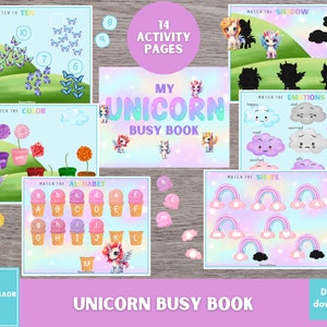 Unicorn Busy Book: Preschool Learning Activities (PDF Printable) - Etsy