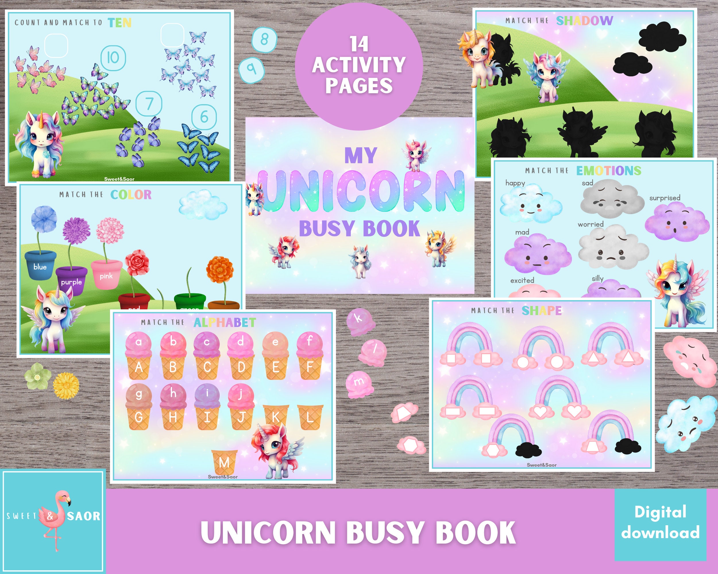 Unicorn Busy Book: Preschool Learning Activities (PDF Printable) - Etsy