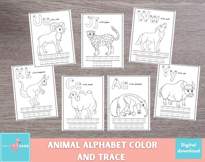 Coloring Pages for Kids, Printable Color Pages, ABC Trace Color Pages ...