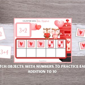 Valentine's Day Ten Frame: Early Math Printable (PDF Download) - Etsy