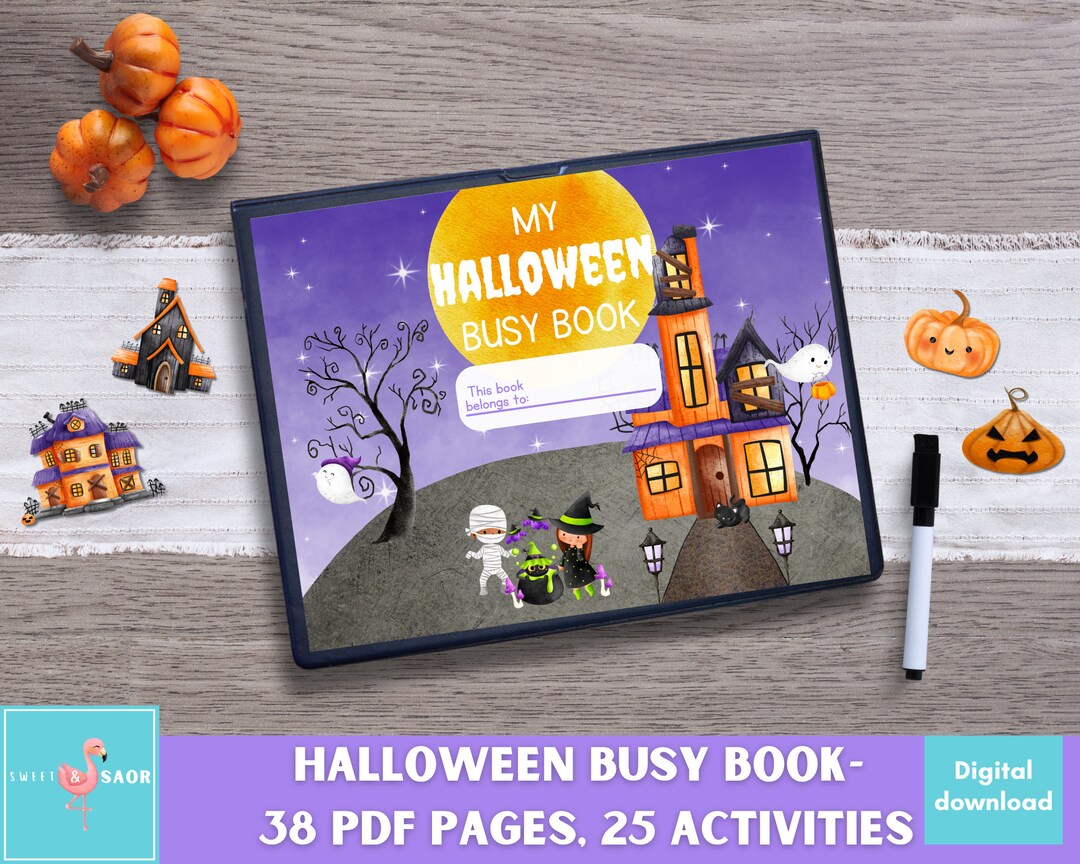 Halloween Busy Book, Printable Halloween Activity Book, Halloween Busy ...