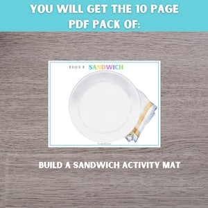 Build a Sandwich, Printable Sandwich Matching Activity, Educational ...
