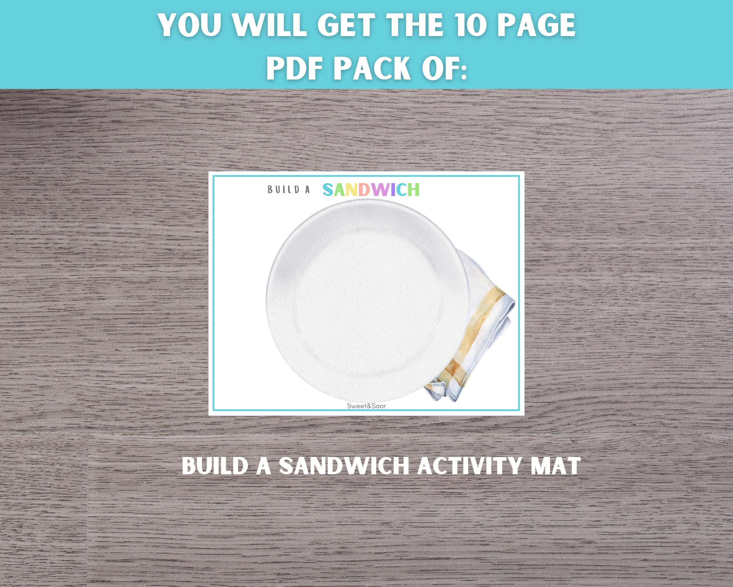 Build a Sandwich, Printable Sandwich Matching Activity, Educational ...