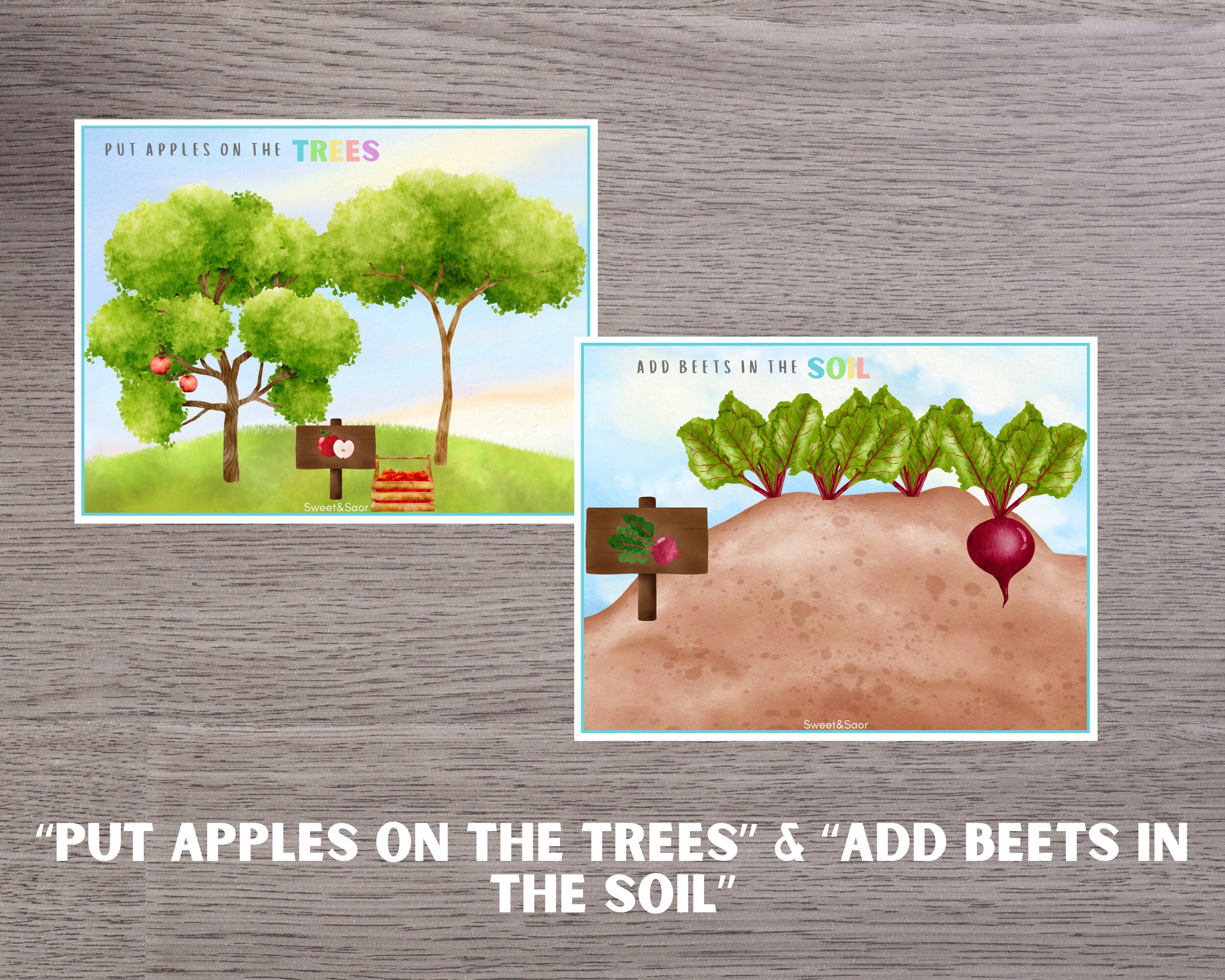 Garden Play Dough Mats, Fruits and Vegetables Playdough Mats, Printable ...