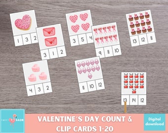 Easter Day Count and Clip Cards, Preschool Printable, Numbers to 20 ...
