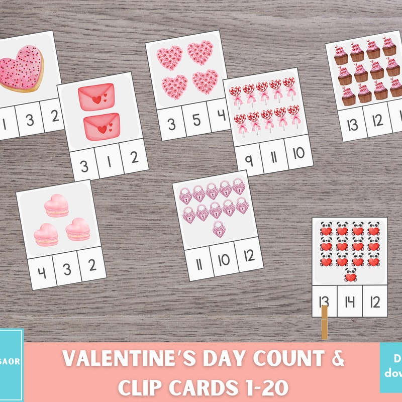 Count and Clip Cards - Etsy