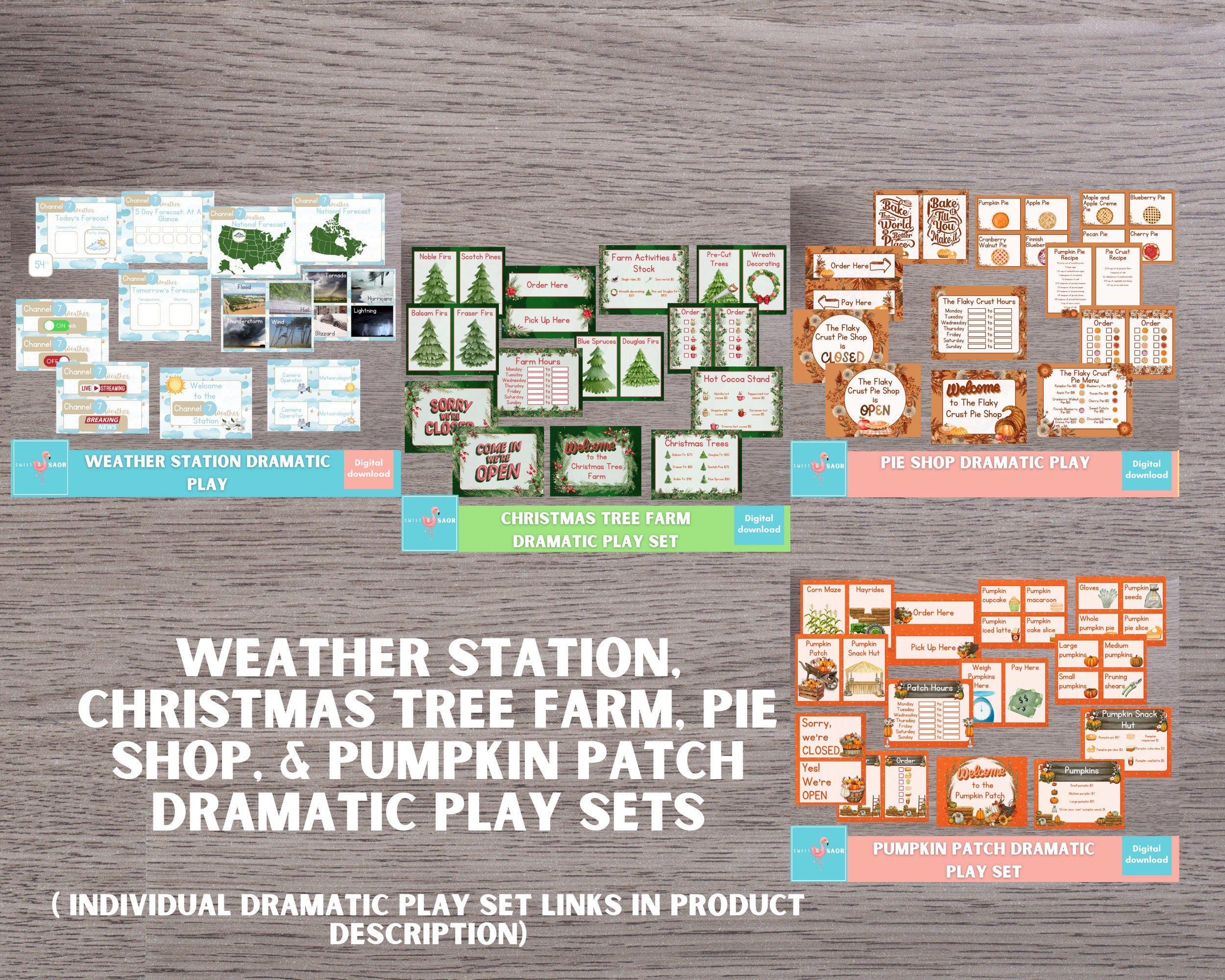 Dramatic Play Bundle, Pretend Play Printable Bundle, Dramatic Play ...