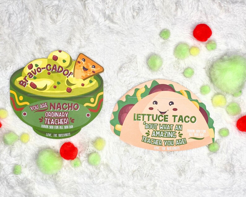 Taco Teacher Appreciation Gift Card Holder (printable) - Etsy