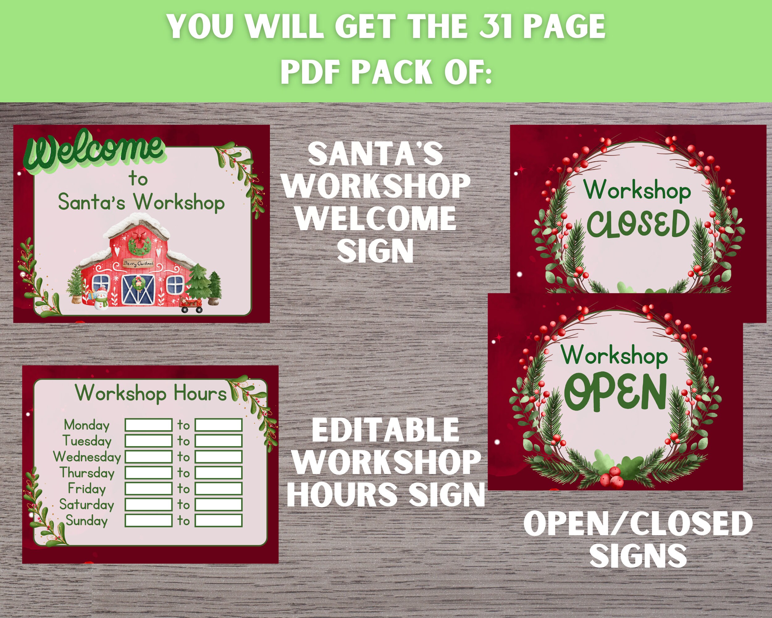 Santa's Workshop Dramatic Play Set: Printable Christmas Pretend Play ...