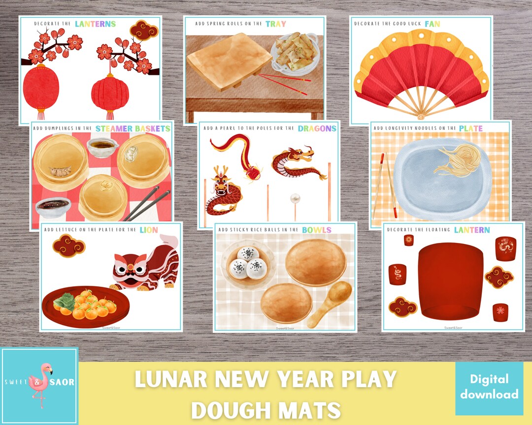 Lunar New Year Playdough Mats, Printable Play Dough Mats, Lunar New ...